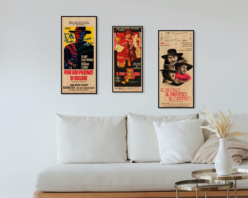 Eastwood Western Poster Collection WOODEN Wall Art Set | Etsy