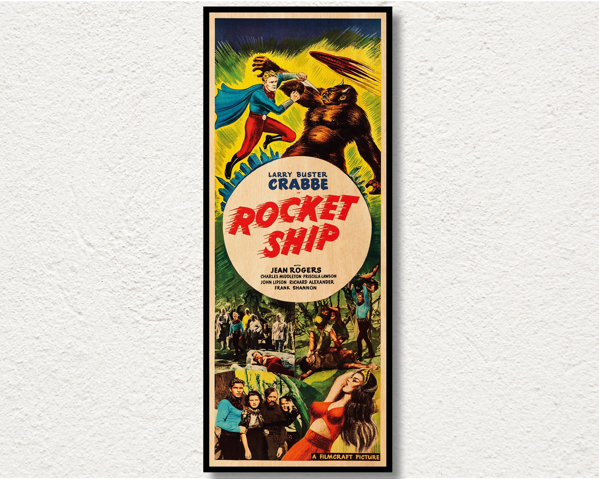 Rocket Ship Movie WOODEN POSTER Buster Crabbe Special Gift - Etsy