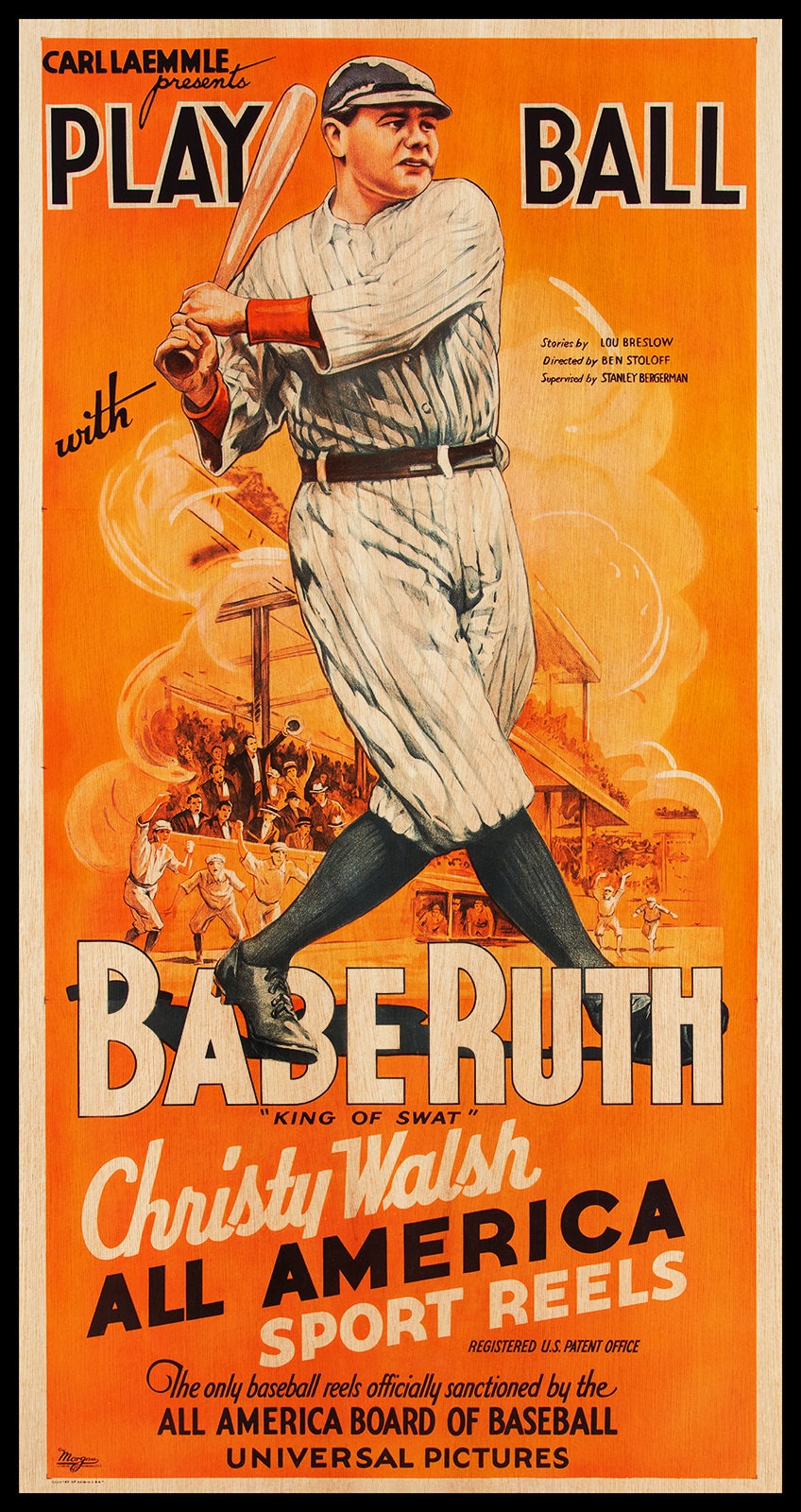 Babe Ruth WOODEN POSTER, Fanart High Quality Cinema Poster on WOOD for ...
