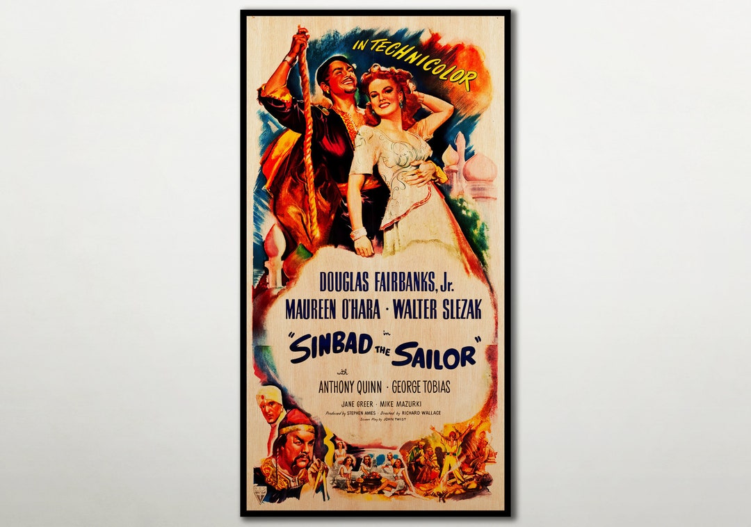Sinbad the Sailor WOOD PRINT Poster, Fanart Anthony Quinn Movie Posters ...