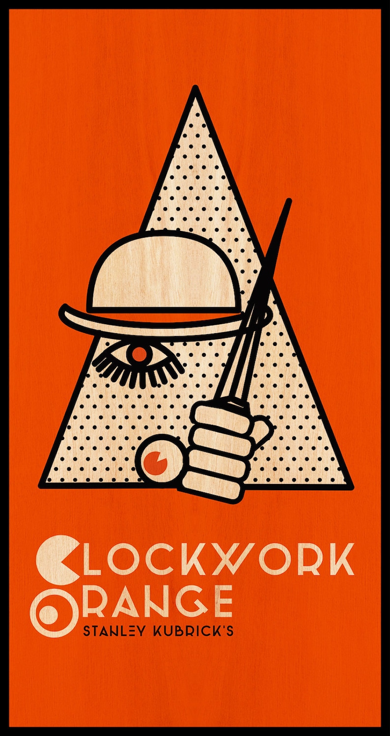 Large WOOD wall art A Clockwork Orange alternative | Etsy