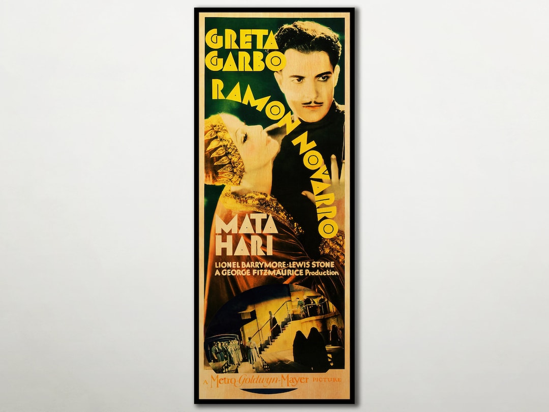 Mata Hari WOODEN POSTER, Greta Garbo and Ramon Novarro Large Wood Wall ...