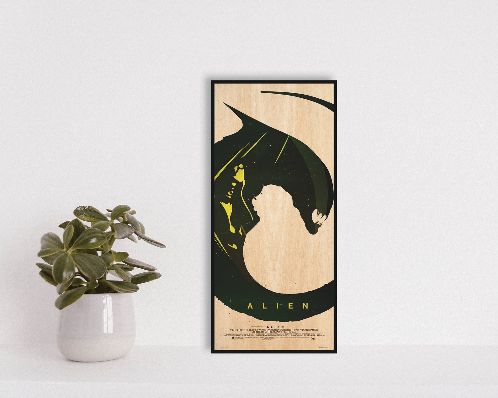 Alien Poster WOOD PRINT Cult Sci-fi Movie Fan Poster on WOOD - Etsy