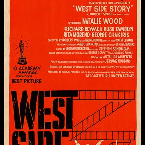 West Side Story WOOD PRINT Poster, Fanart Cinema Movie Posters on WOOD ...