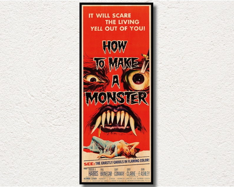 Halloween Creepy Poster Collection WOODEN Wall Art Set Cool | Etsy