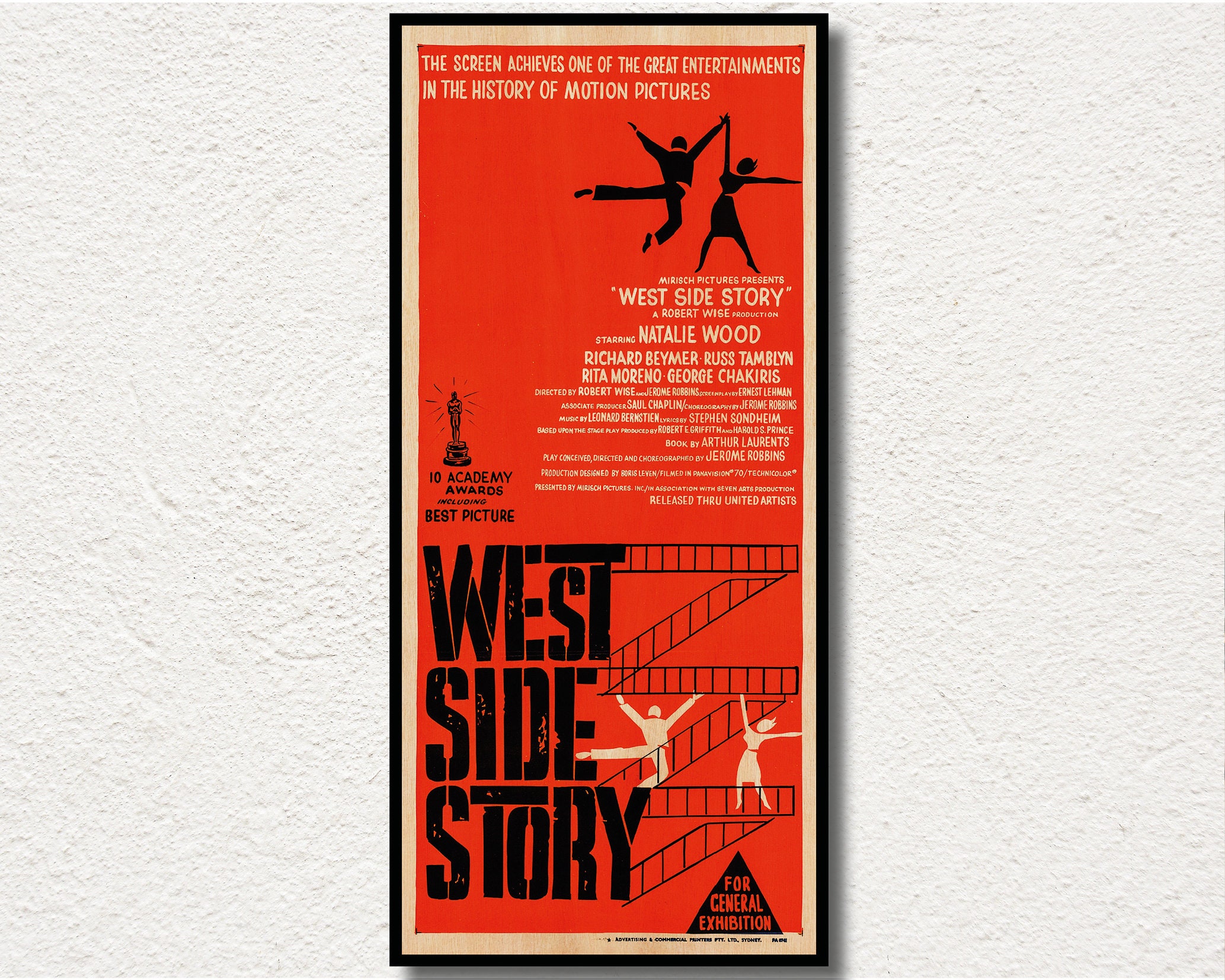 West Side Story WOOD PRINT poster Fanart cinema movie posters | Etsy