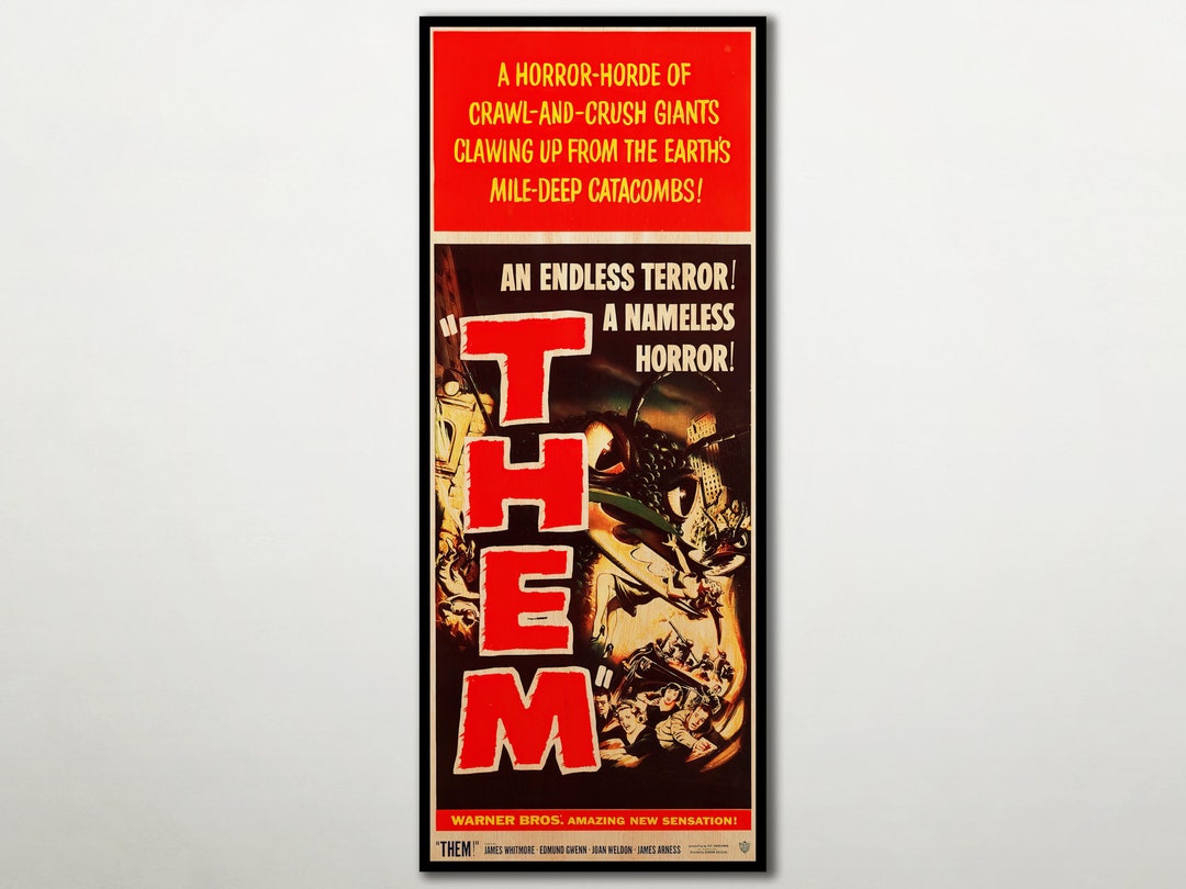 THEM SCI-FI Movie Poster Printed on Wood, Extra Large Superb Gift for ...