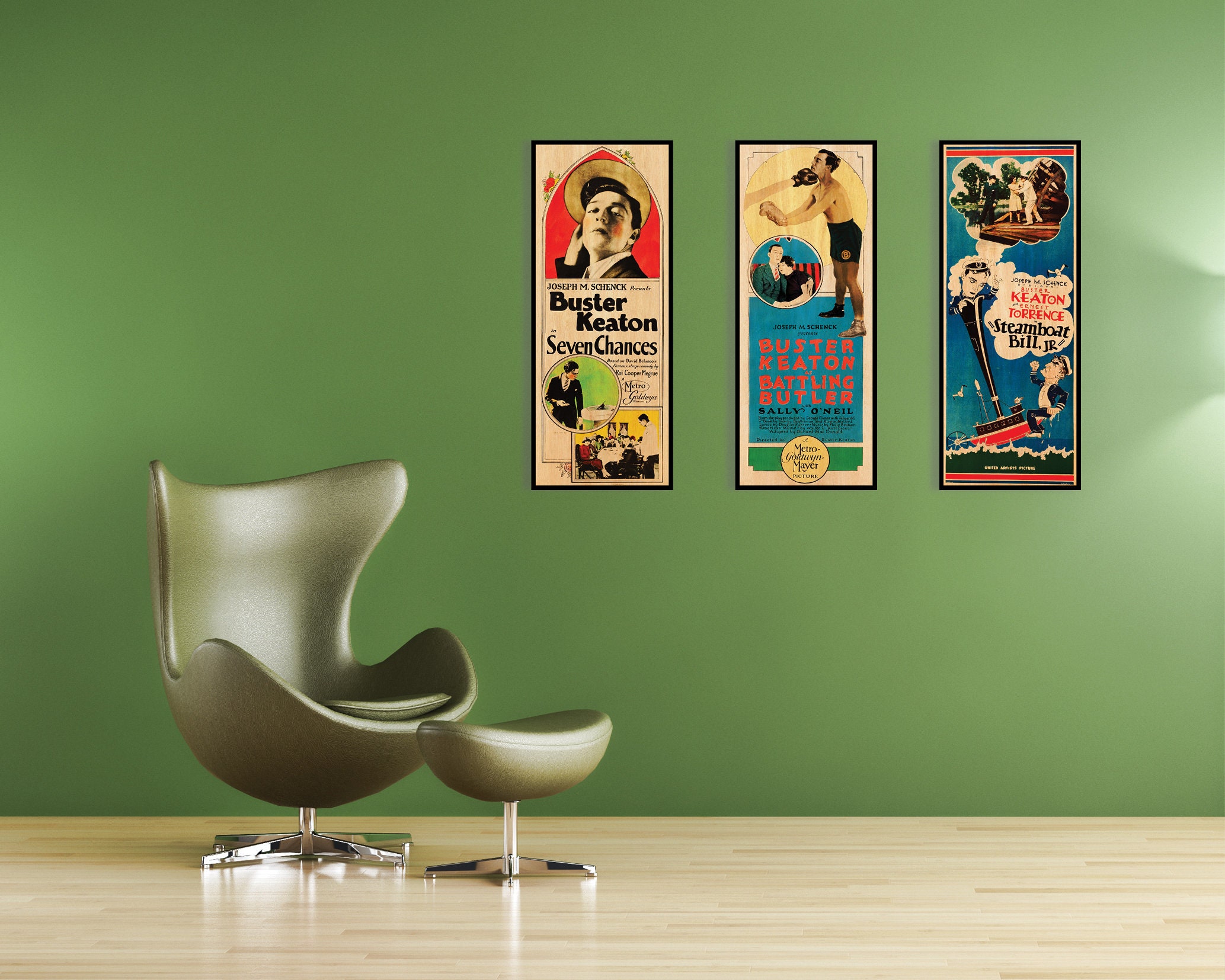 Buster Keaton Poster Collection WOODEN Wall Art Set - Etsy