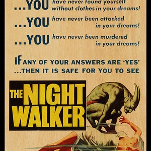 The Night Walker WOODEN POSTER, Extra Large Wood Gift for Stanwyck and ...