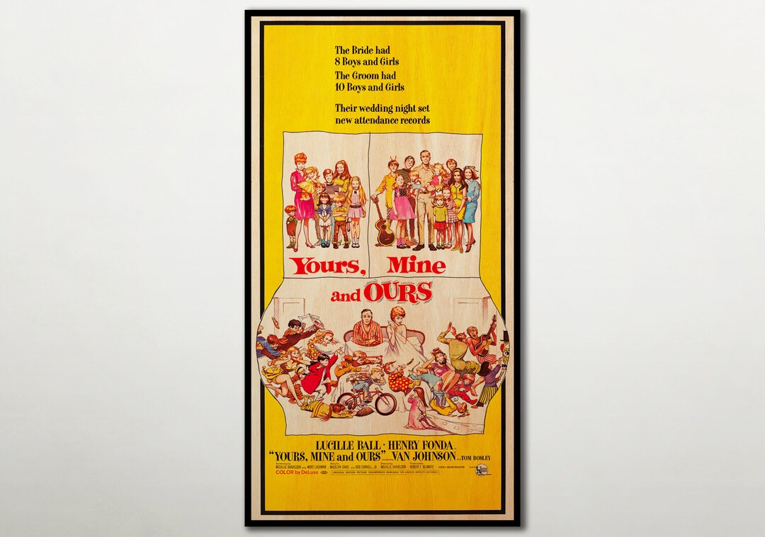 Yours, Mine and Ours POSTER Printed on WOOD, Extra Large Print for ...