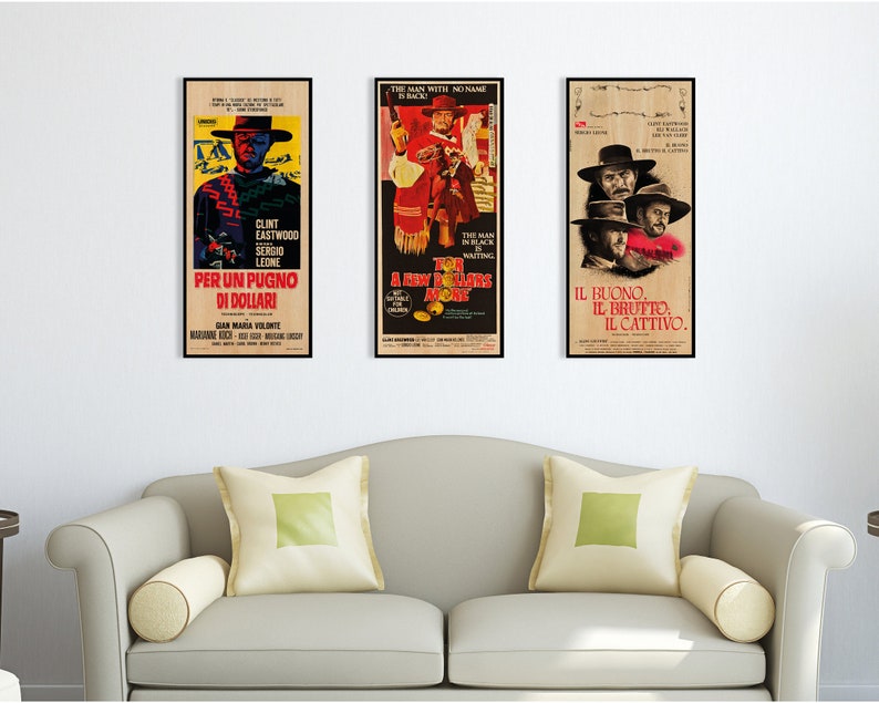 Eastwood Western Poster Collection WOODEN Wall Art Set | Etsy