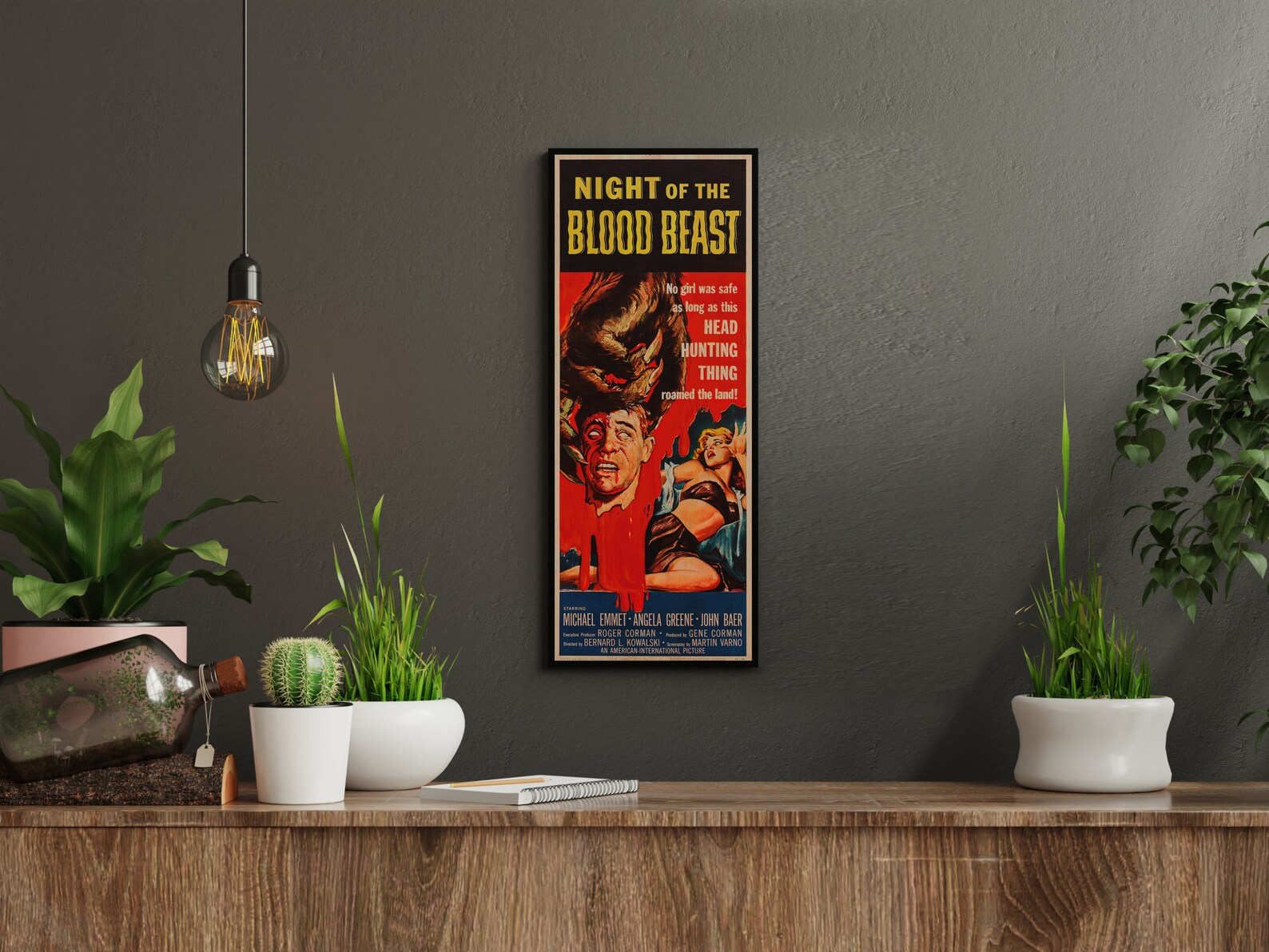 Night of the Blood Beast HIGH QUALITY Movie Wood Poster, Horror Large ...