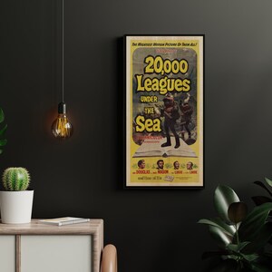 20,000 Leagues Under the Sea WOOD Wall Art Poster. WOOD Decor Movie ...