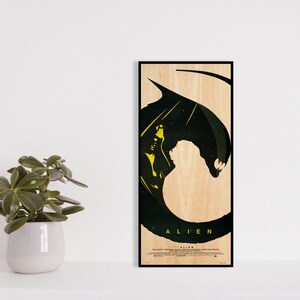 Alien Poster WOOD PRINT Cult Sci-fi movie fan poster on WOOD | Etsy