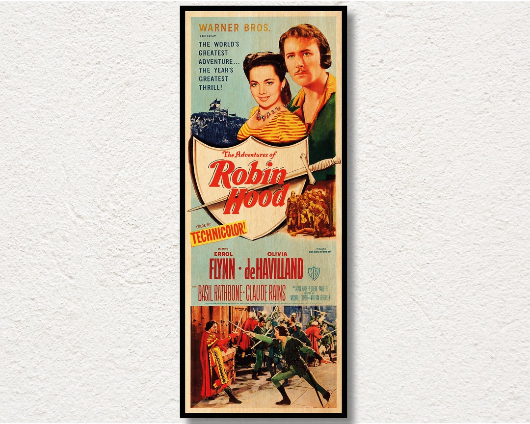 The Adventures of Robin Hood Poster WOODEN Wall Art Wall - Etsy