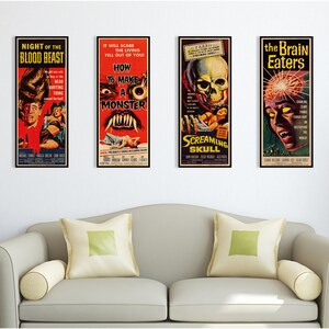 Halloween Creepy Poster Collection, WOODEN Wall Art Set, Cool & Unique ...
