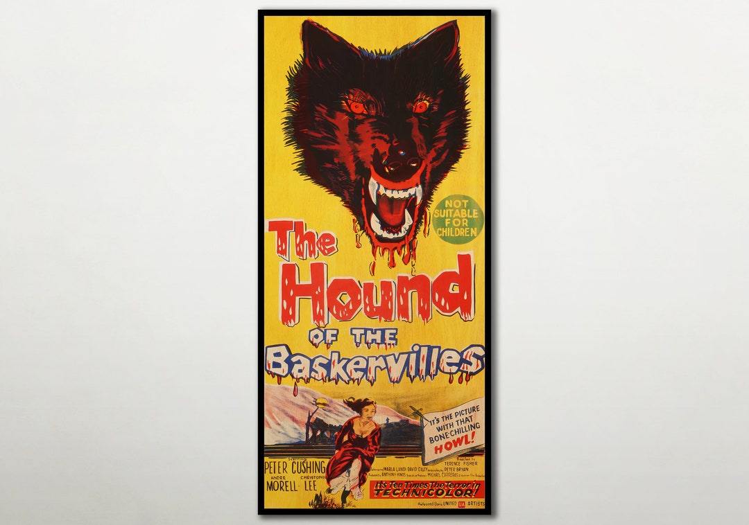 Large WOOD Wall Art the Hound of the Baskervilles Poster, Fanart Cinema ...