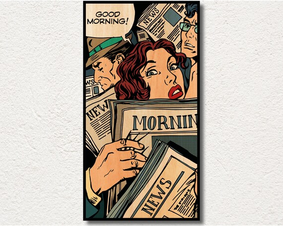 Good Morning Pop Art WOOD Print Lichtenstein Style Pop Art | Etsy