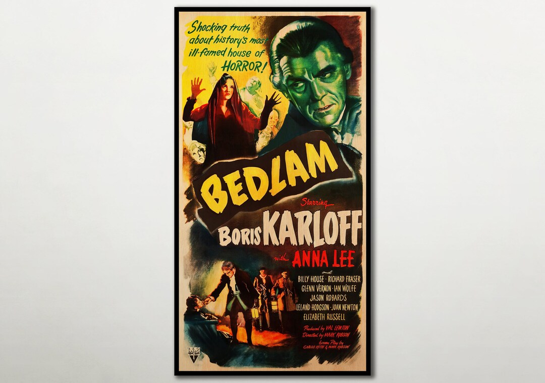 Bedlam Extra Large WOOD PRINT Poster, Cool Wall Art of American Horror ...