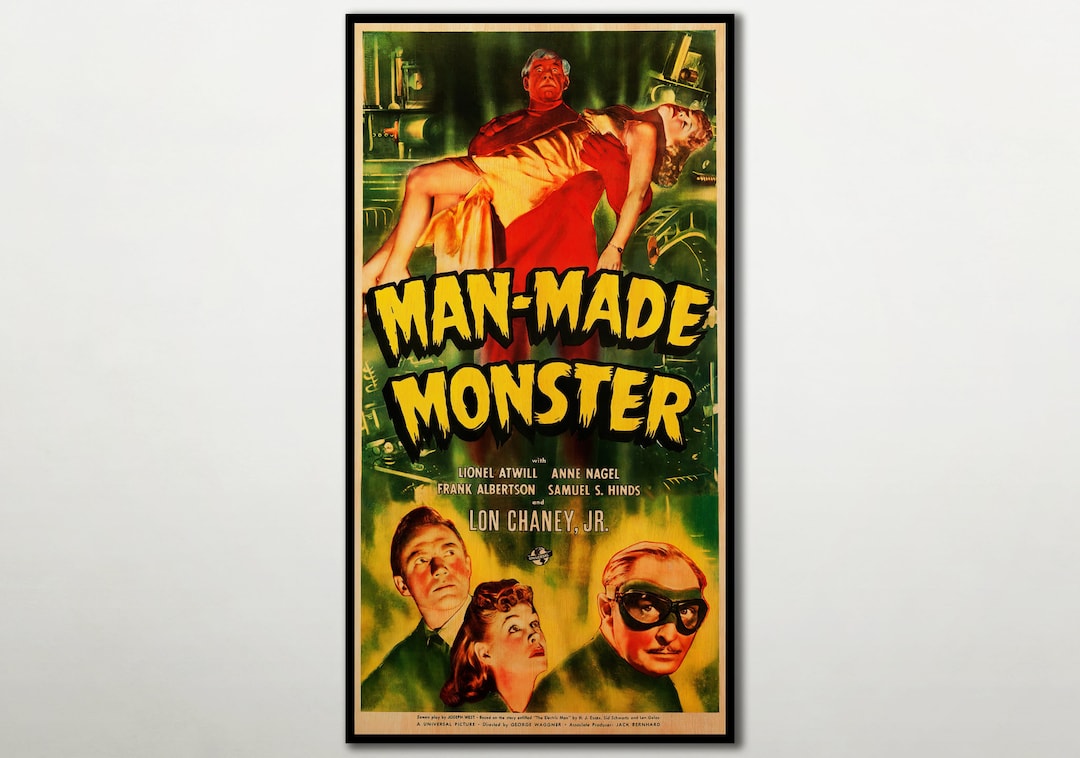 Man-made Monster Extra Large WOOD PRINT Poster, Wall Art of Science ...