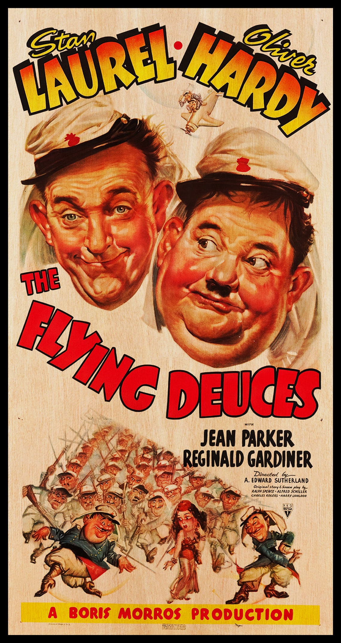 The Flying Deuces HIGH QUALITY Classic Movie Wood Poster, Large Wood ...