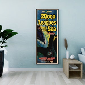 WOOD PRINT 20,000 Leagues Under the Sea Poster, Fanart Cinema Movie ...