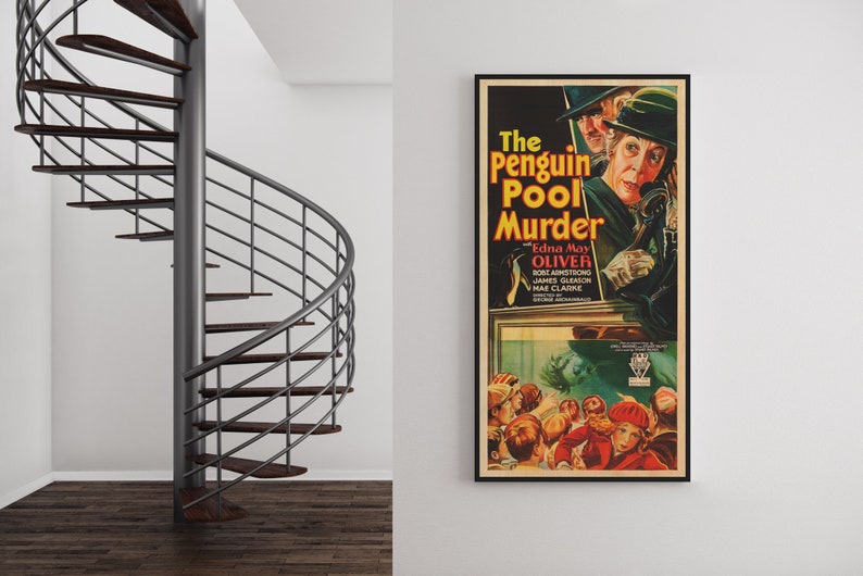 The Penguin Pool Murder Extra Large WOOD PRINT Poster, Wall Art of Pre ...