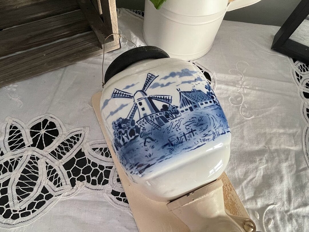 Vintage Delft Coffee Mill | Porcelain Coffee Grinder | Wall Mount ...