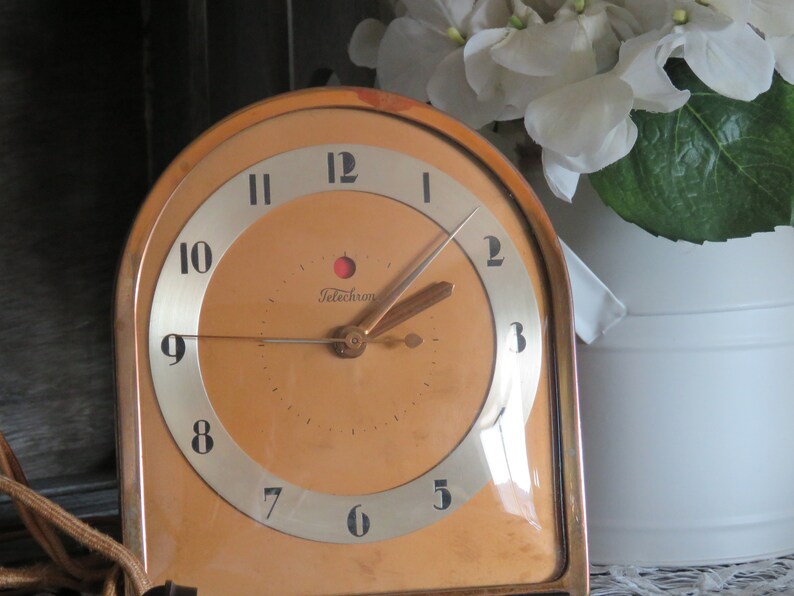 Art Deco Clock Telechron Vintage Timepiece Model 7F75 - Etsy