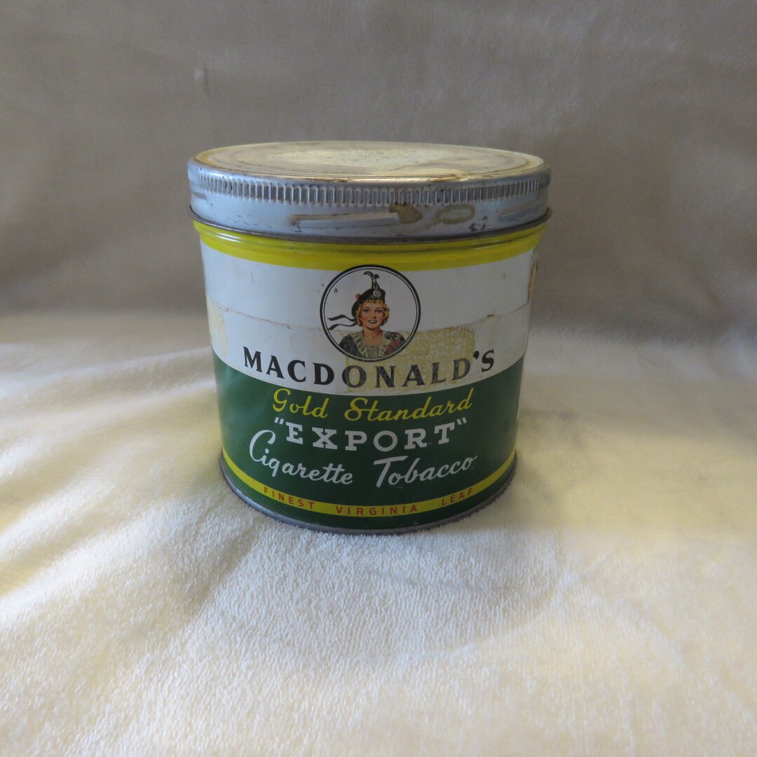 Vintage Green Macdonalds Export A Tobacco Tin Rustic Mancave Decor ...