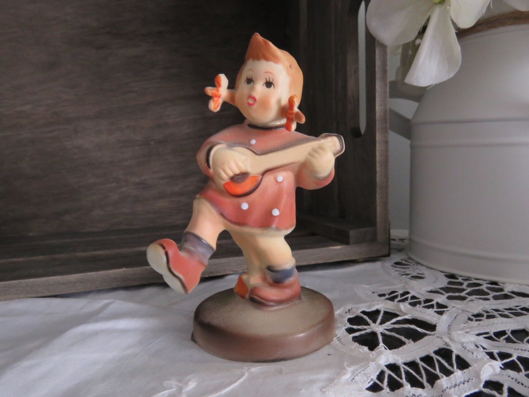 1960s Hummel Style Figurine Strolling Minstral Girl Made in Hong Kong ...