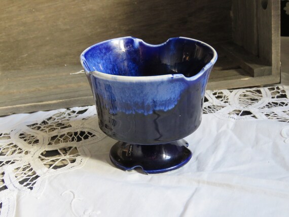 Vintage Cobalt Flow Blue Porcelain Pedestal Cup Mix and - Etsy