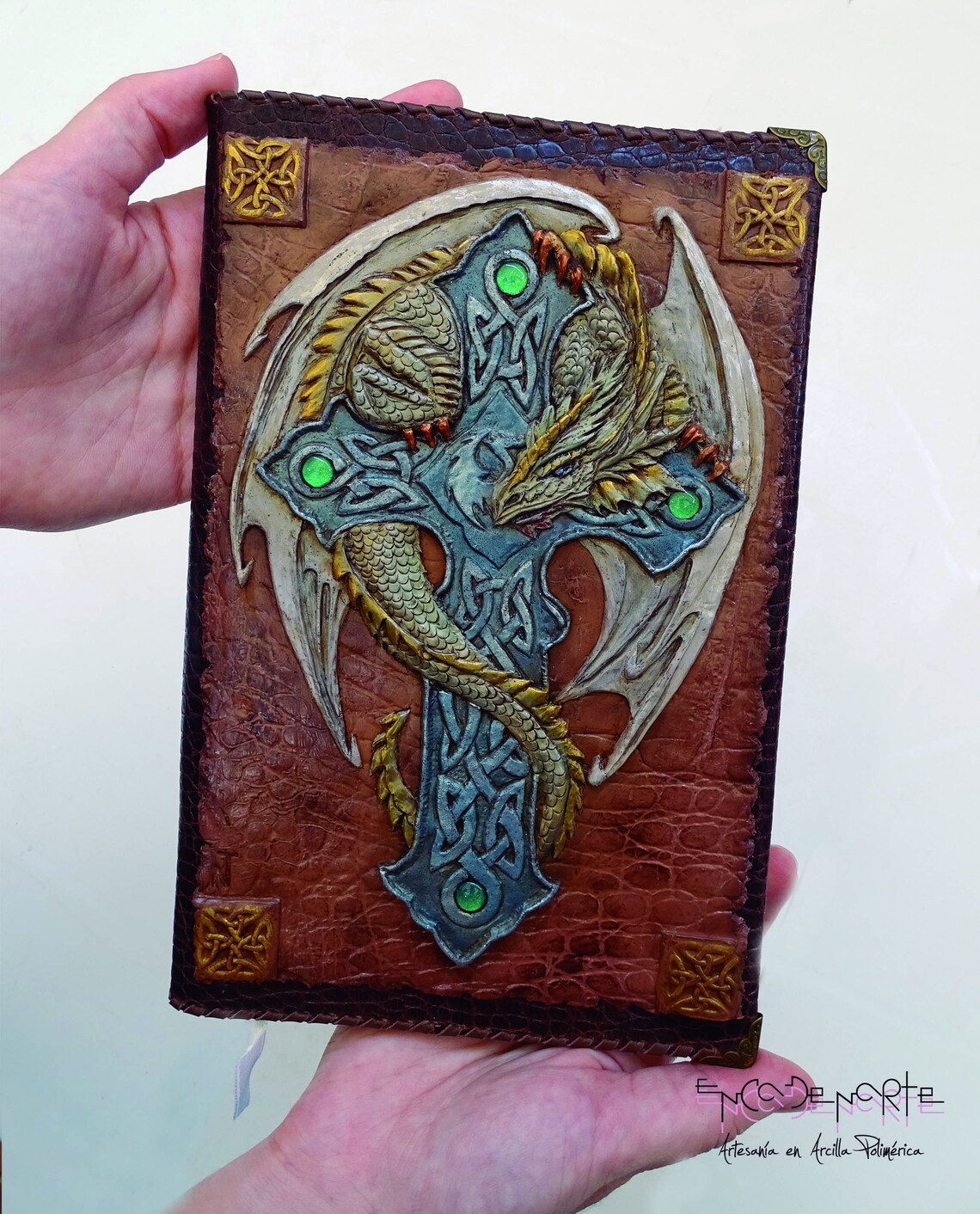 Dragon Notebook, Notebook Cover, Polymer Clay Book Cover, Polymer Clay ...