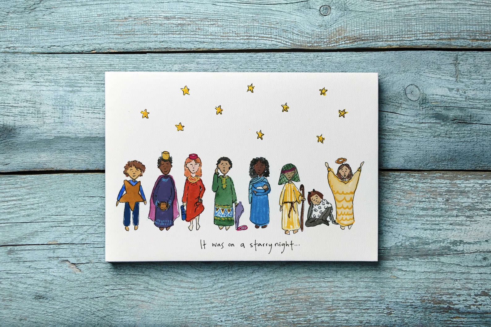 Christmas Children's Nativity Illustrated Eco Friendly Card - Etsy UK