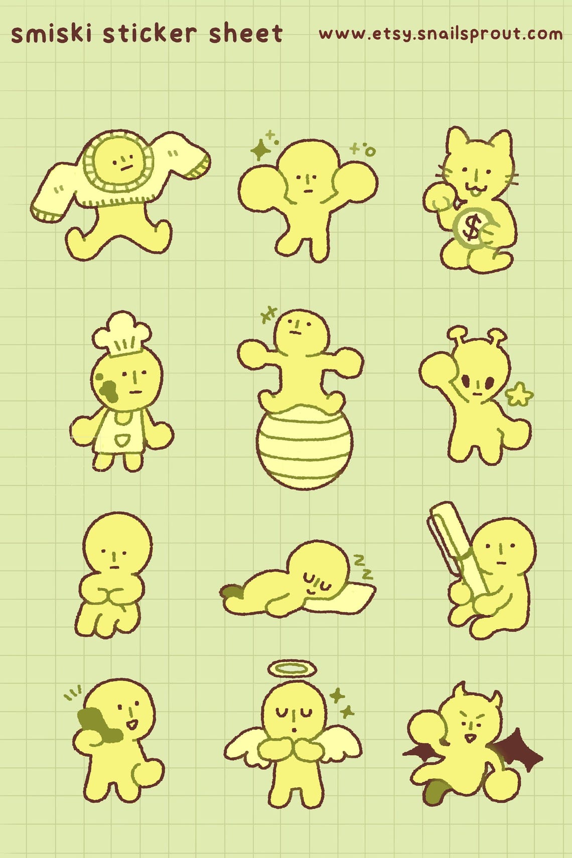 Smiski Sticker Sheet - Etsy