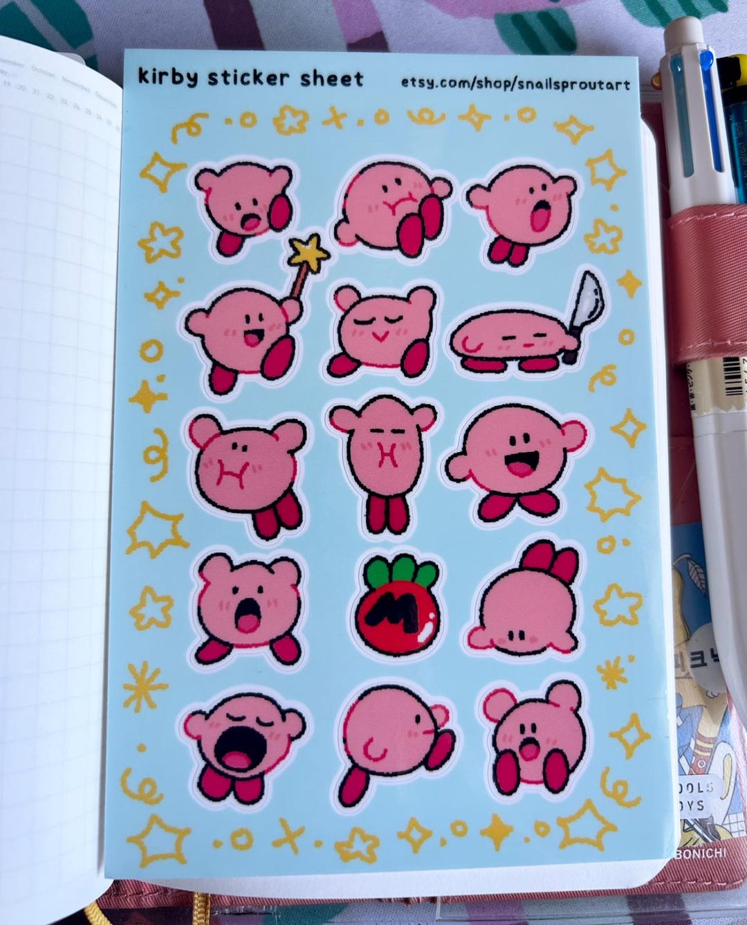 Kirby Sticker Sheet - Etsy