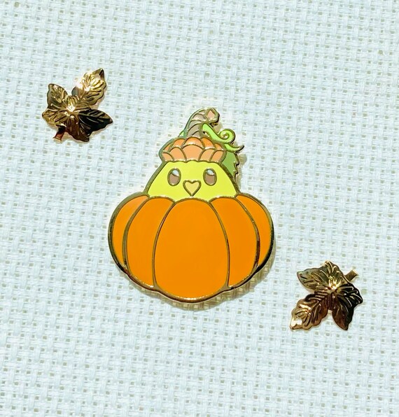 Pumpkin Bird Hard Enamel Pin - Etsy
