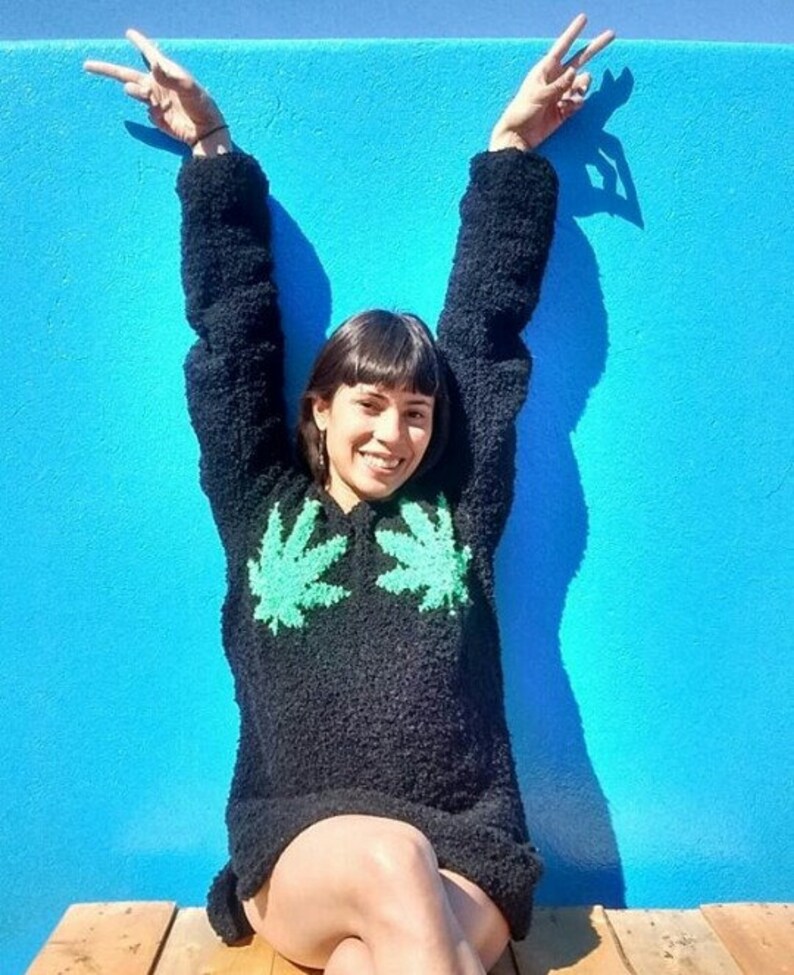 Sweater Green Leaves Weed Marihuana Weed | Etsy