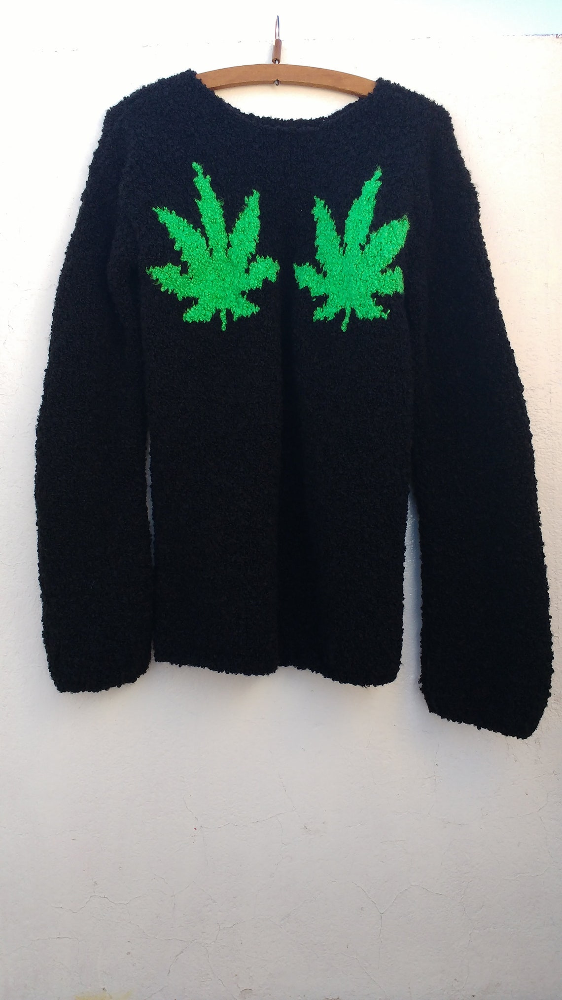 Sweater Green Leaves Weed Marihuana Weed | Etsy