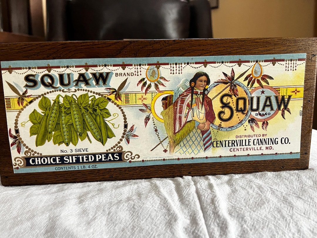 Wooden Crate With Handle, Squaw Peas Centerville Canning Company - Etsy