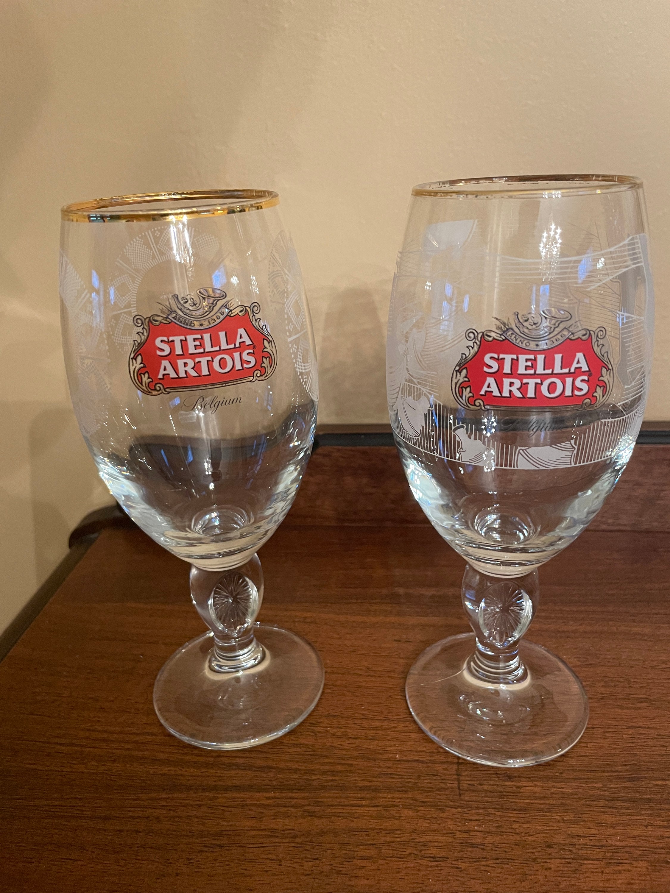 2 Stella Artois Beer Glasses Limited Edition From Etsy