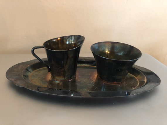 Sweden Silver Plated Sugar & Creamer Set with Tray | Etsy