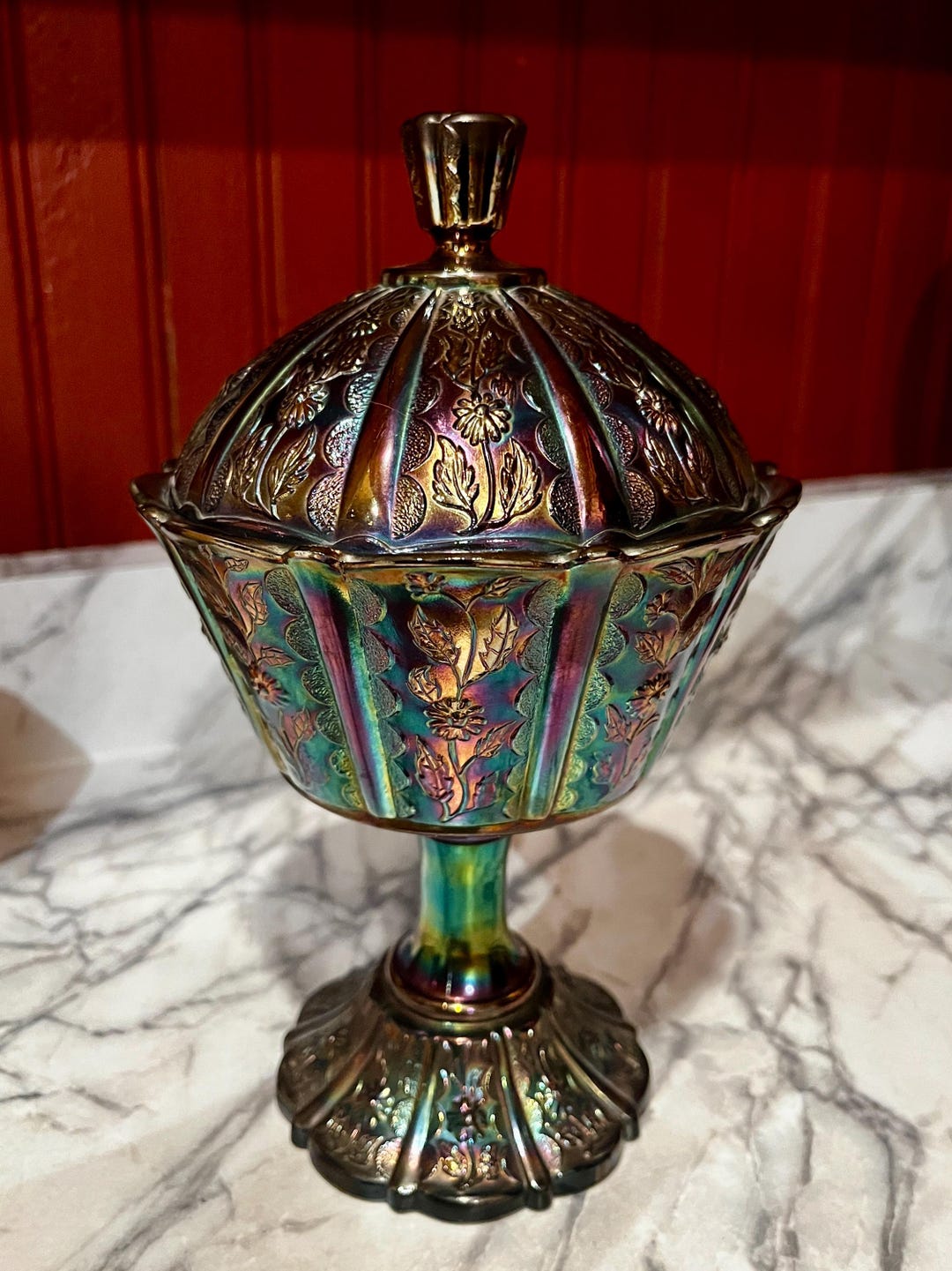 Fenton Glass Candy Dish Daisy Pattern - Etsy