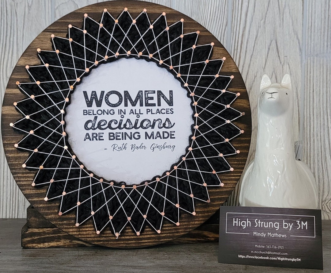 String Art - Circle Board, Ruth Bader Ginsburg Lace Collar, Women ...