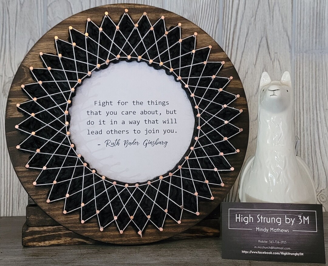 String Art - Circle Board, Ruth Bader Ginsburg Lace Collar, Fight for ...
