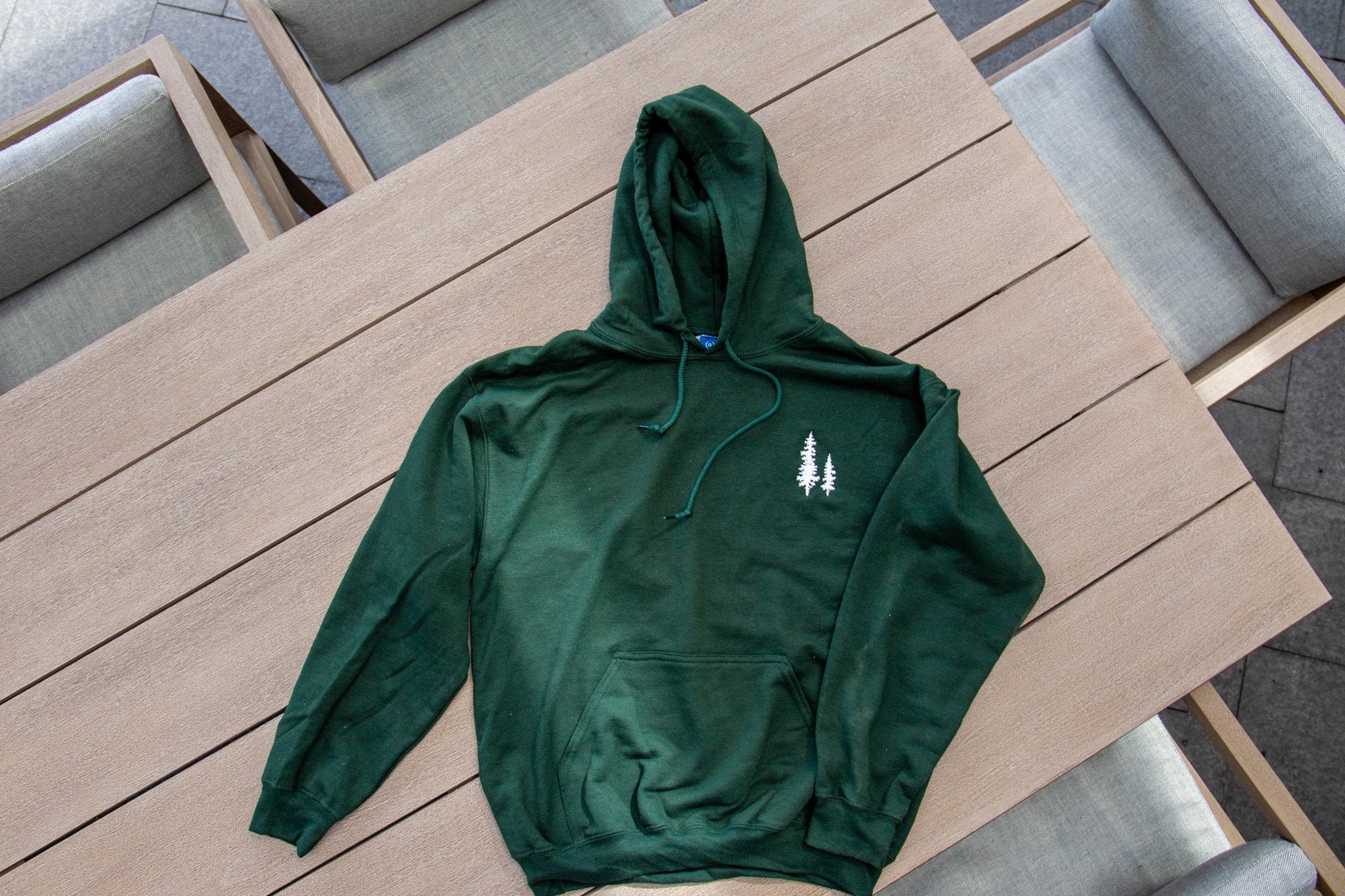 Embroidered Pine Tree Hoodie - Etsy