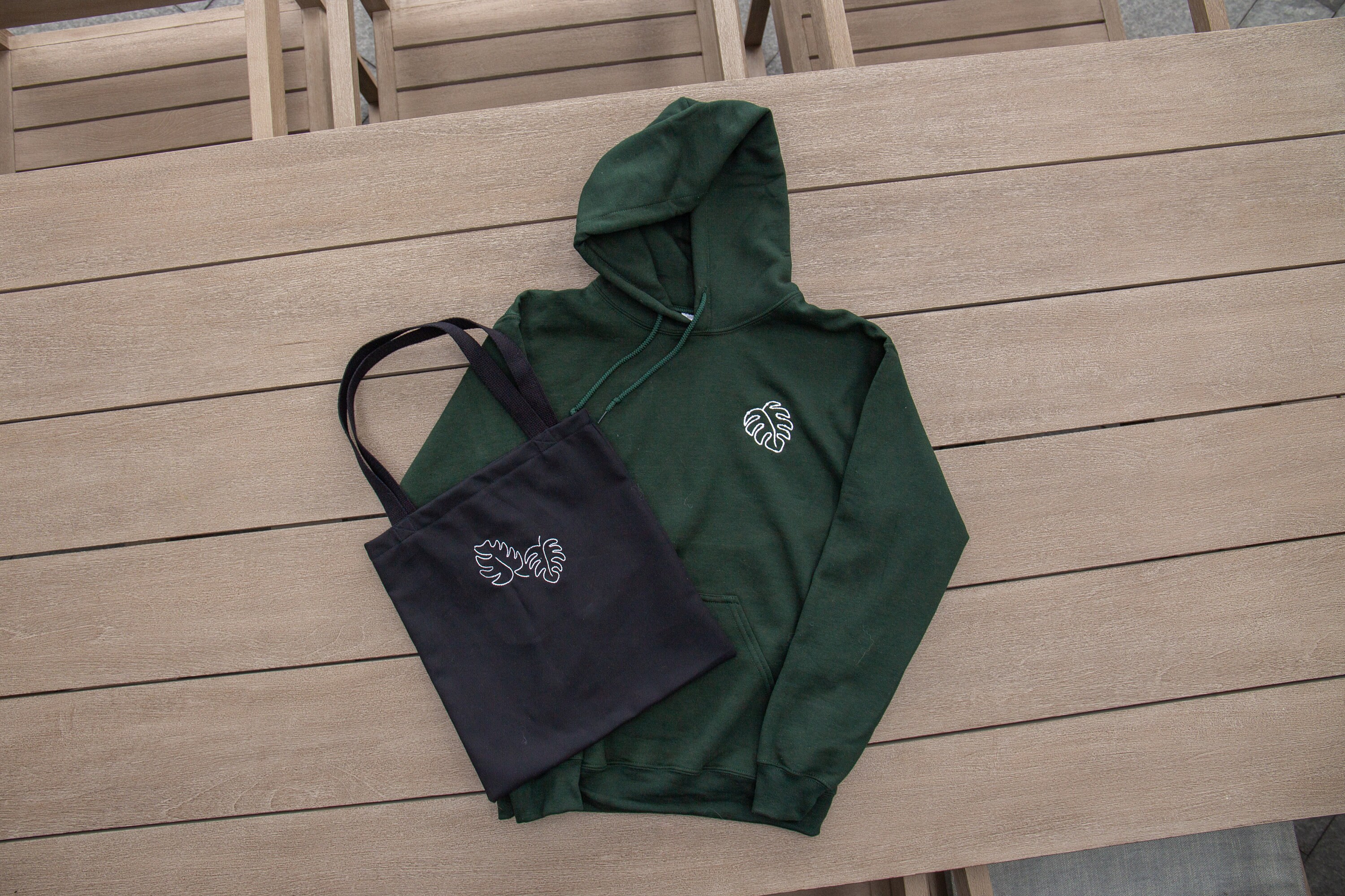 Embroidered Monstera Plant Hoodie - Etsy