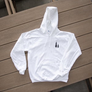 Embroidered Pine Tree Hoodie - Etsy