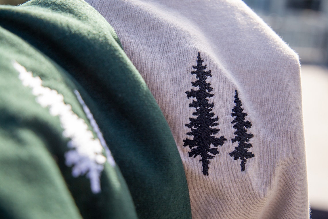 Embroidered Pine Tree Shirt - Etsy Canada