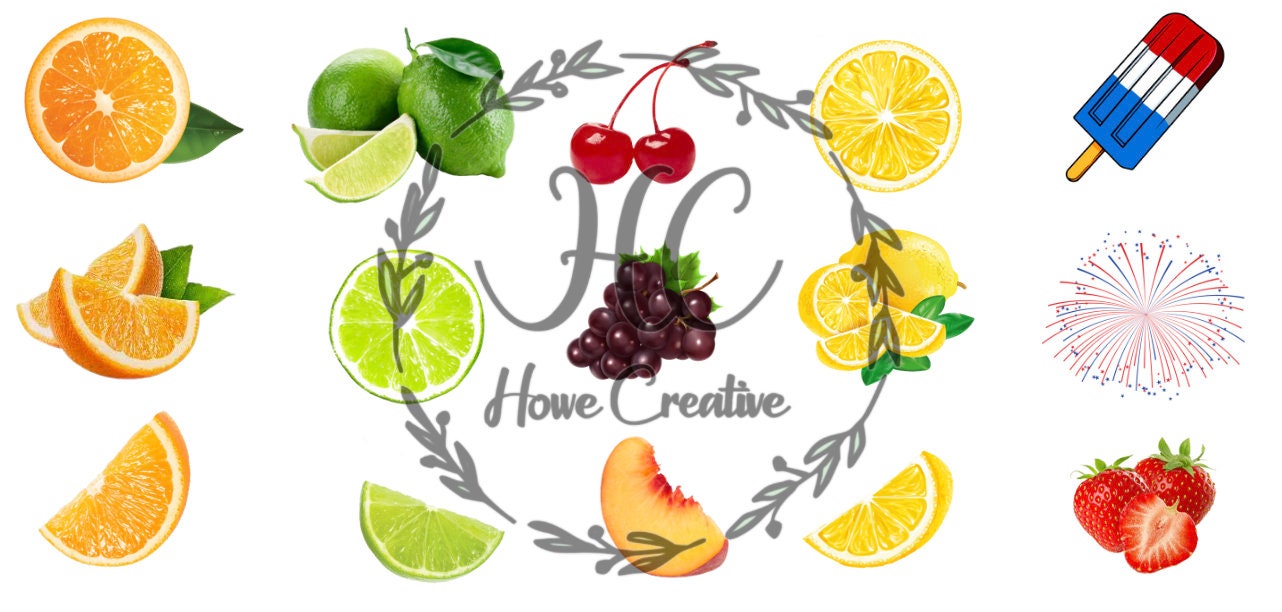BYO Lemon/lime Labels | Blank Label in 6 Colors With Fruits Bundle ...